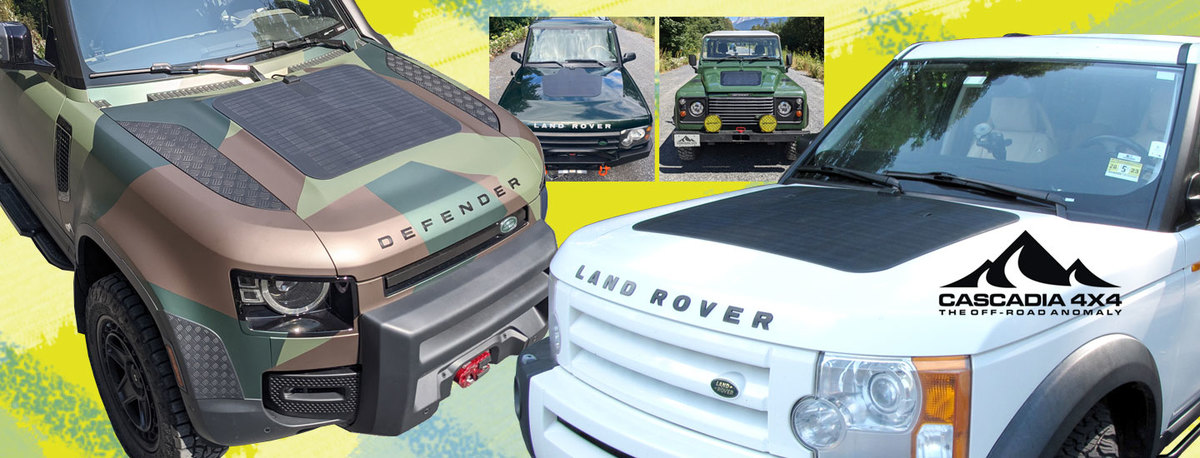 Land Rover Hood-Mounted Solar Panel Systems by Cascadia 4x4